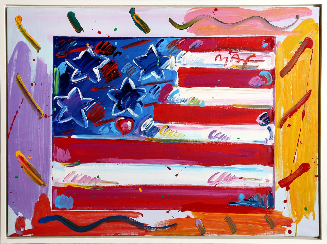 Peter Max - Flag with Heart at 1stDibs