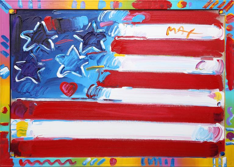 Peter Max - Flag, Painting For Sale at 1stdibs