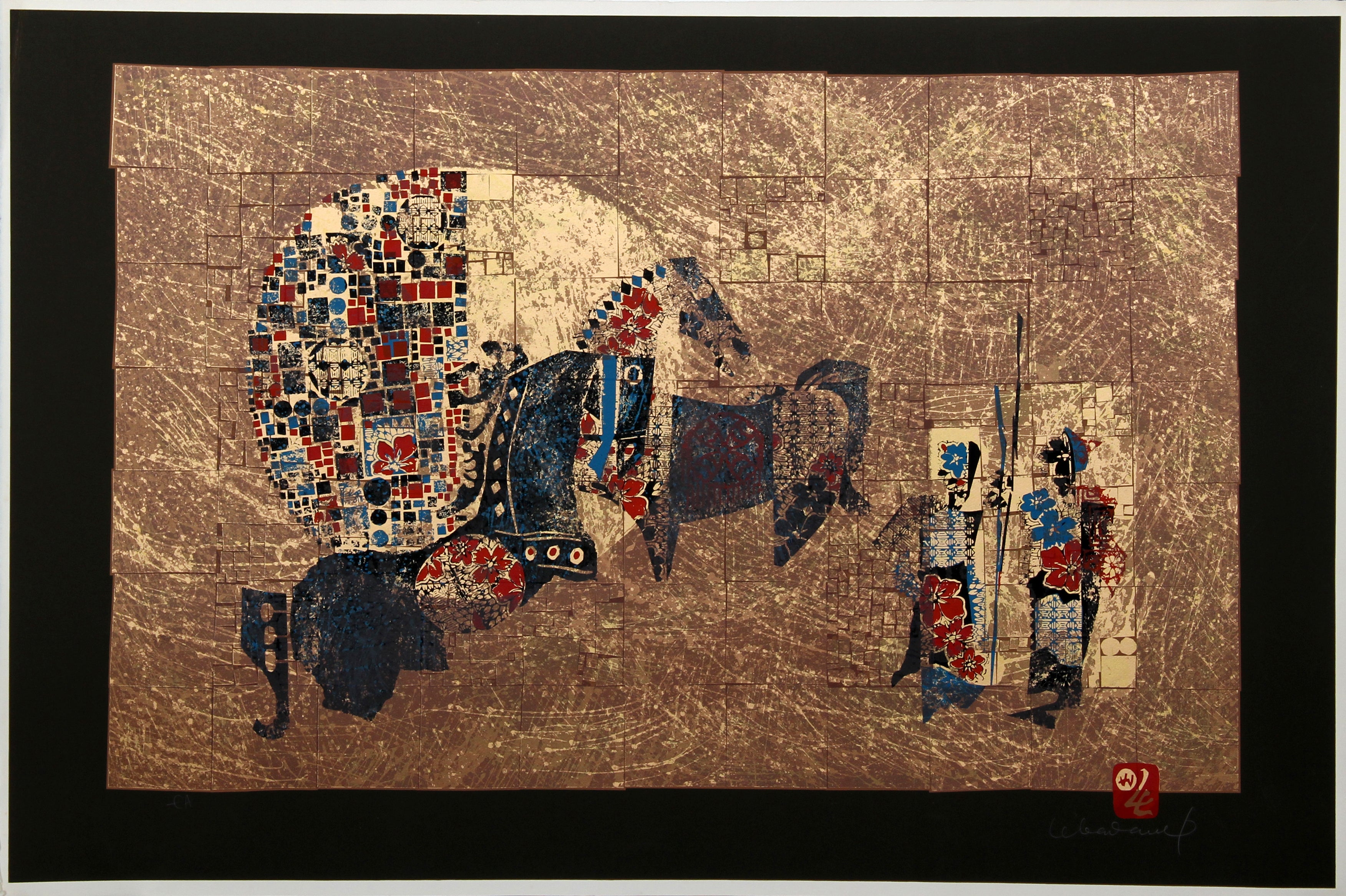 Hoi Lebadang - Abstract Horse Lithograph, Limited Edition Artist Signed ...