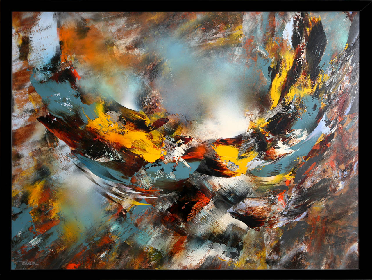 Leonardo Nierman - Flight, Large Abstract Painting by Leonardo Nierman ...