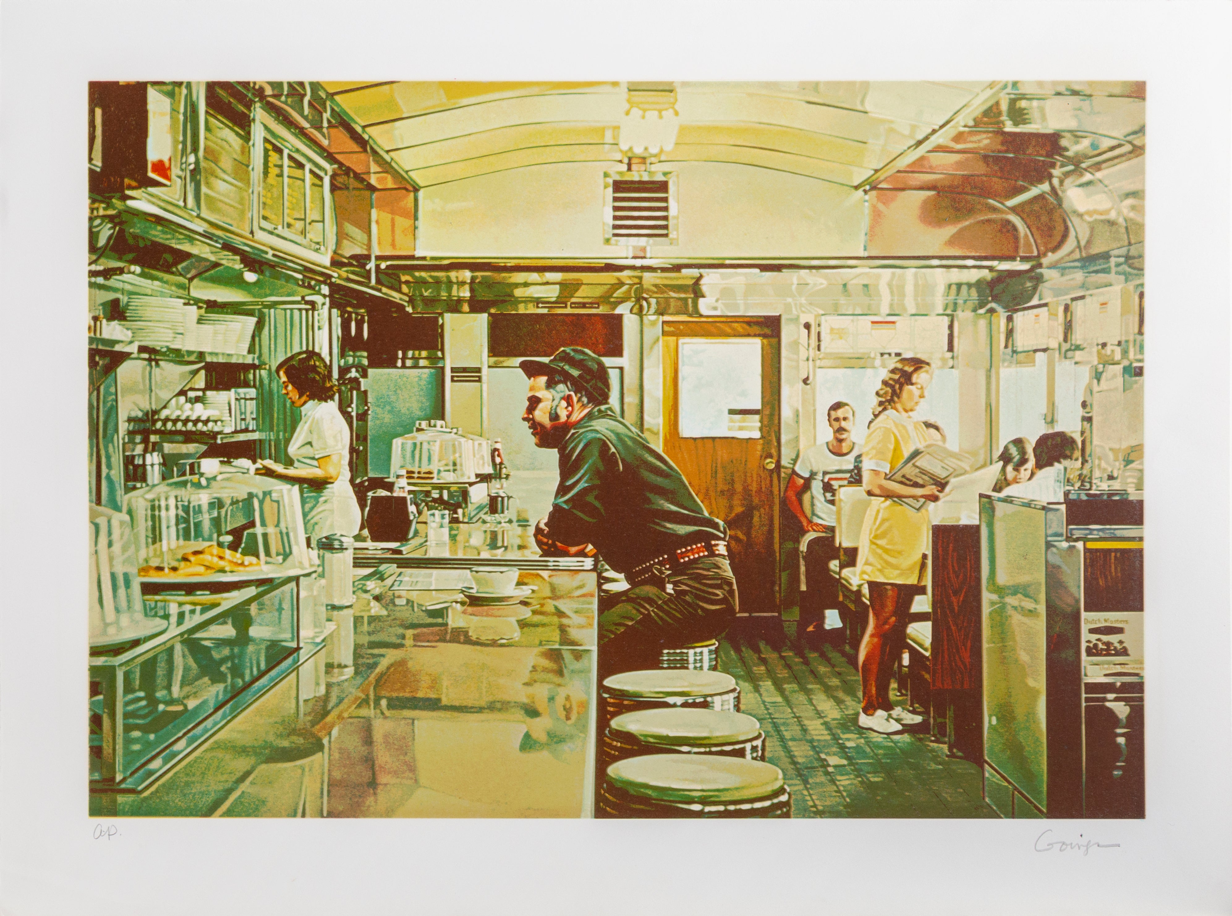 Ralph Goings - Ralph Goings-Blue Diner-35" x 44"-Serigraph-1995-Realism ...
