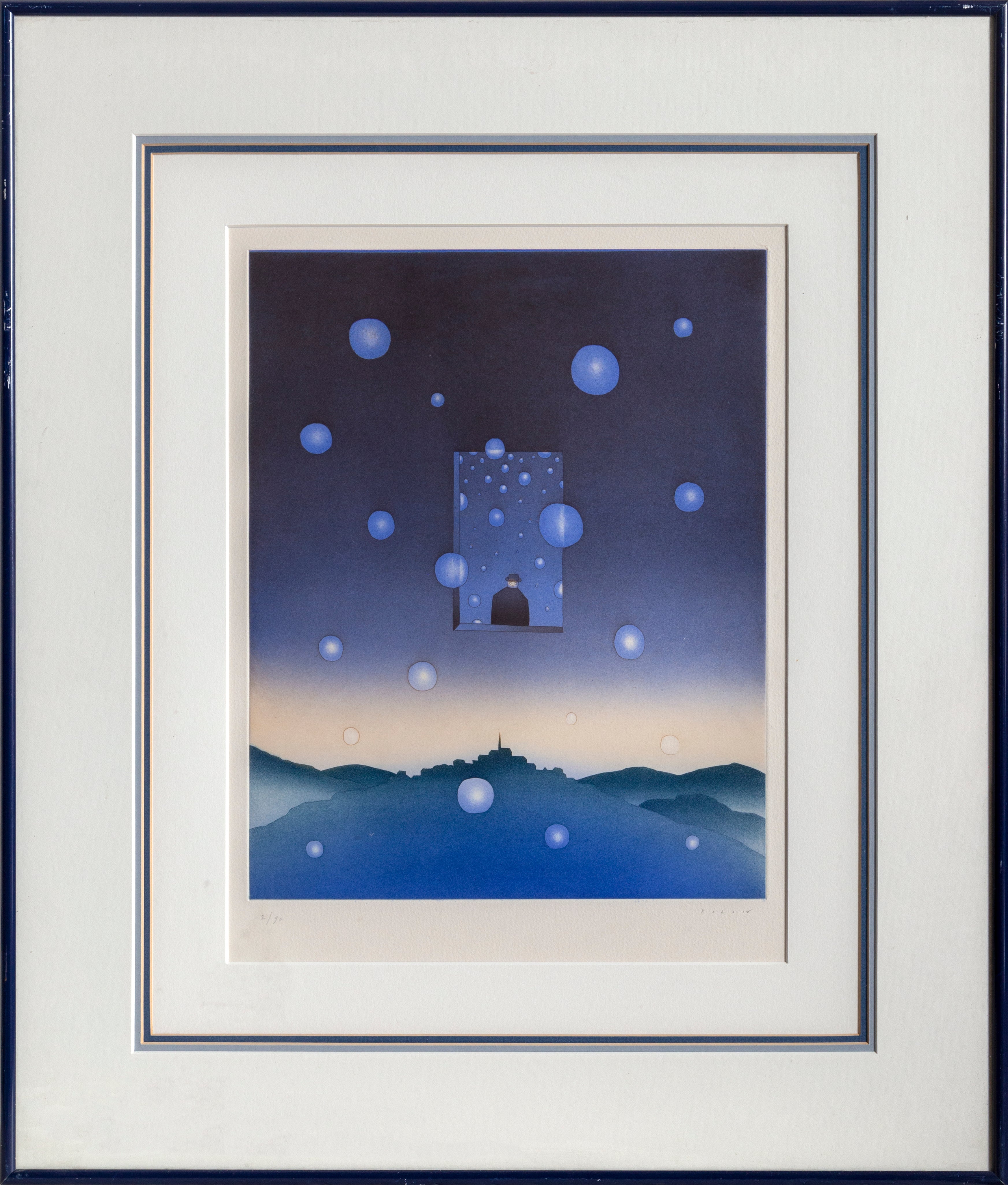 Jean-Michel Folon - Le Secret, Surrealist Etching by Jean-Michel Folon ...