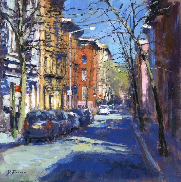 David Farrell - Afternoon Shadows Greenwich Village original Cityscape ...