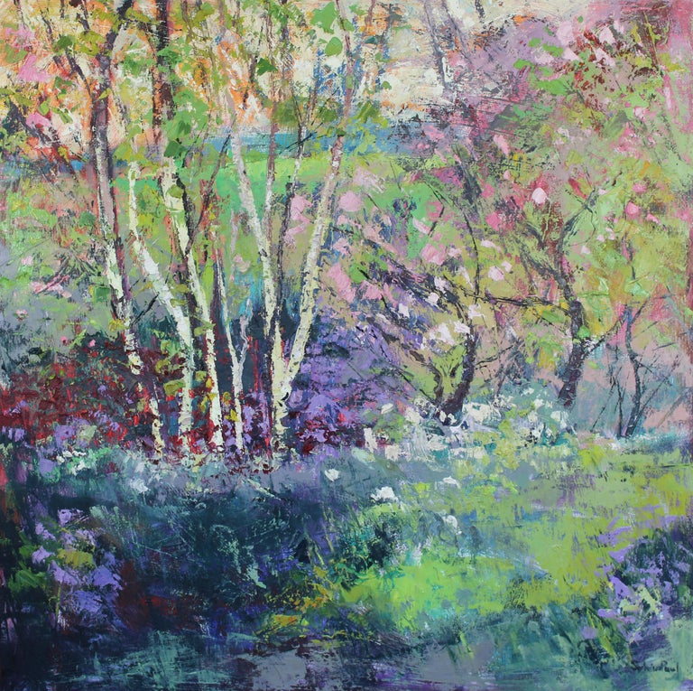 Sylvia Paul - Spring light in the forest original abstract landscape ...