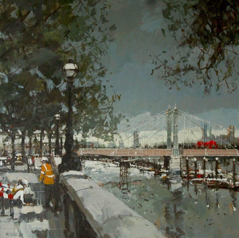 Robert E. Wells - Albert Bridge original landscape painting at 1stDibs
