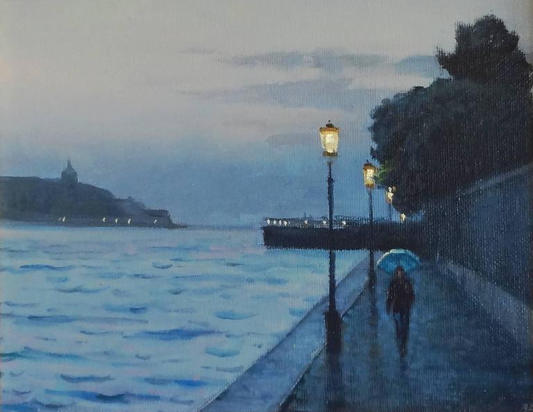 Victoria Bondarenko - Walking, Venice, Painting For Sale at 1stdibs