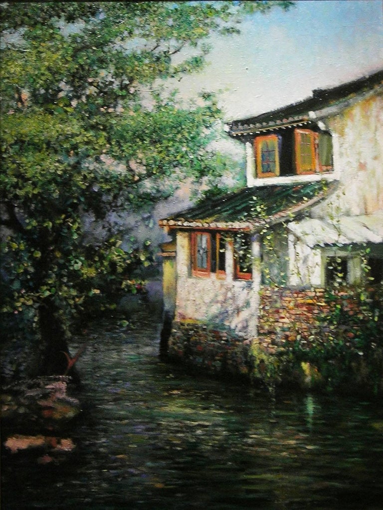 Li Zhong Liang - Foot Bridge, Painting For Sale at 1stdibs