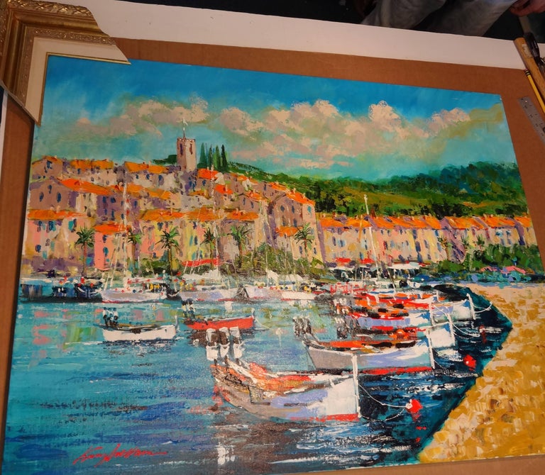 Kerry Hallam - Mediterranean Fishery, Painting For Sale at 1stdibs