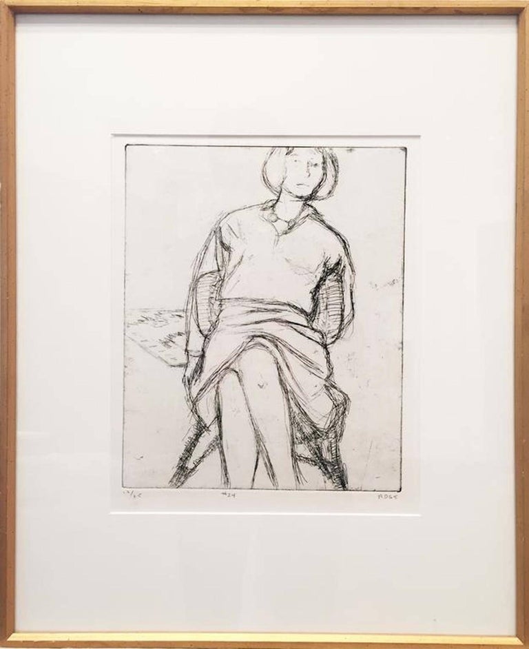 Richard Diebenkorn - #24 (Phyllis assis sur une chaise en rotin) de 41 ...