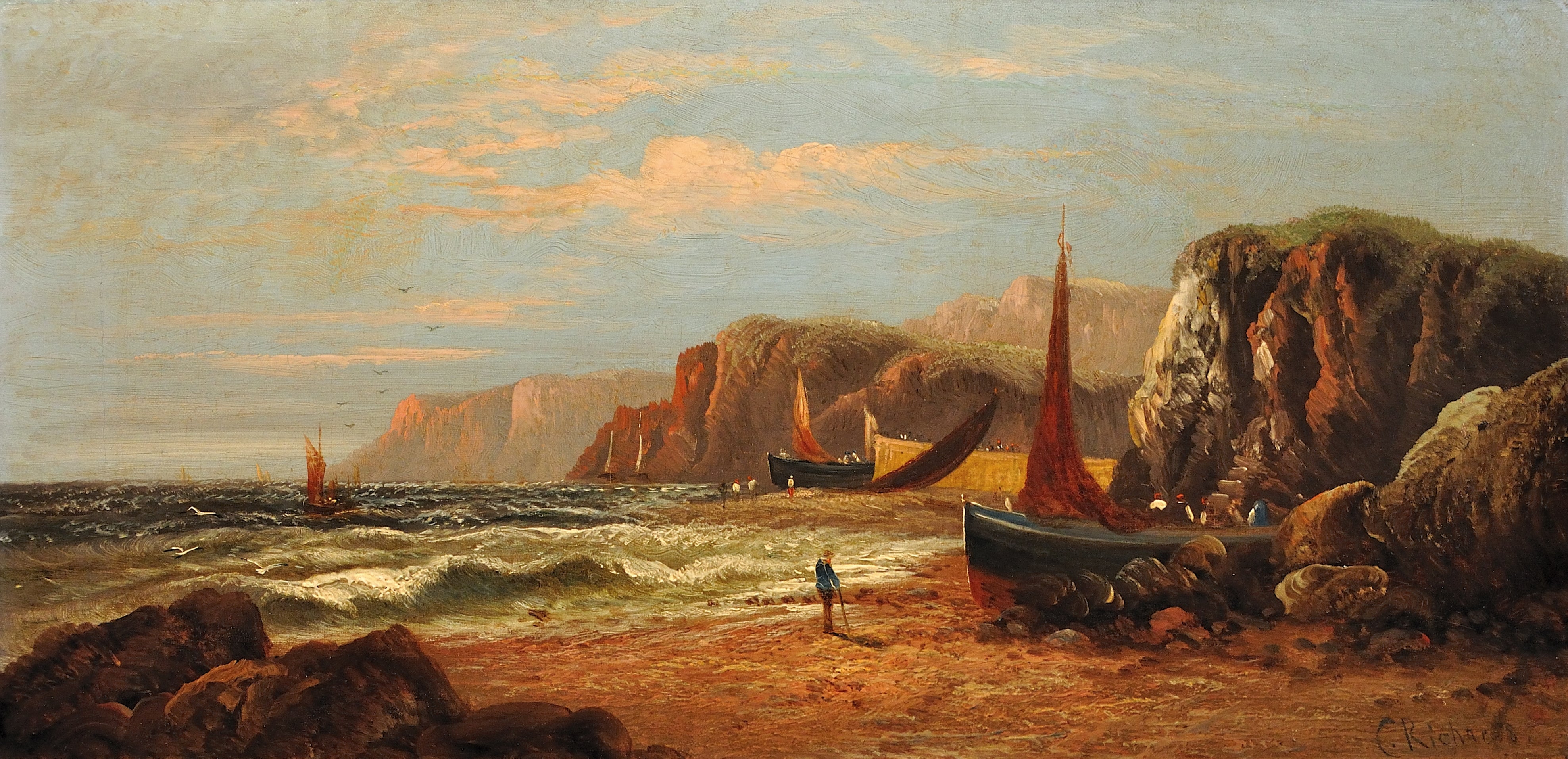 Daniel Sherrin - The Last Gleam, Kempsey Common - 19th Century Sunset ...