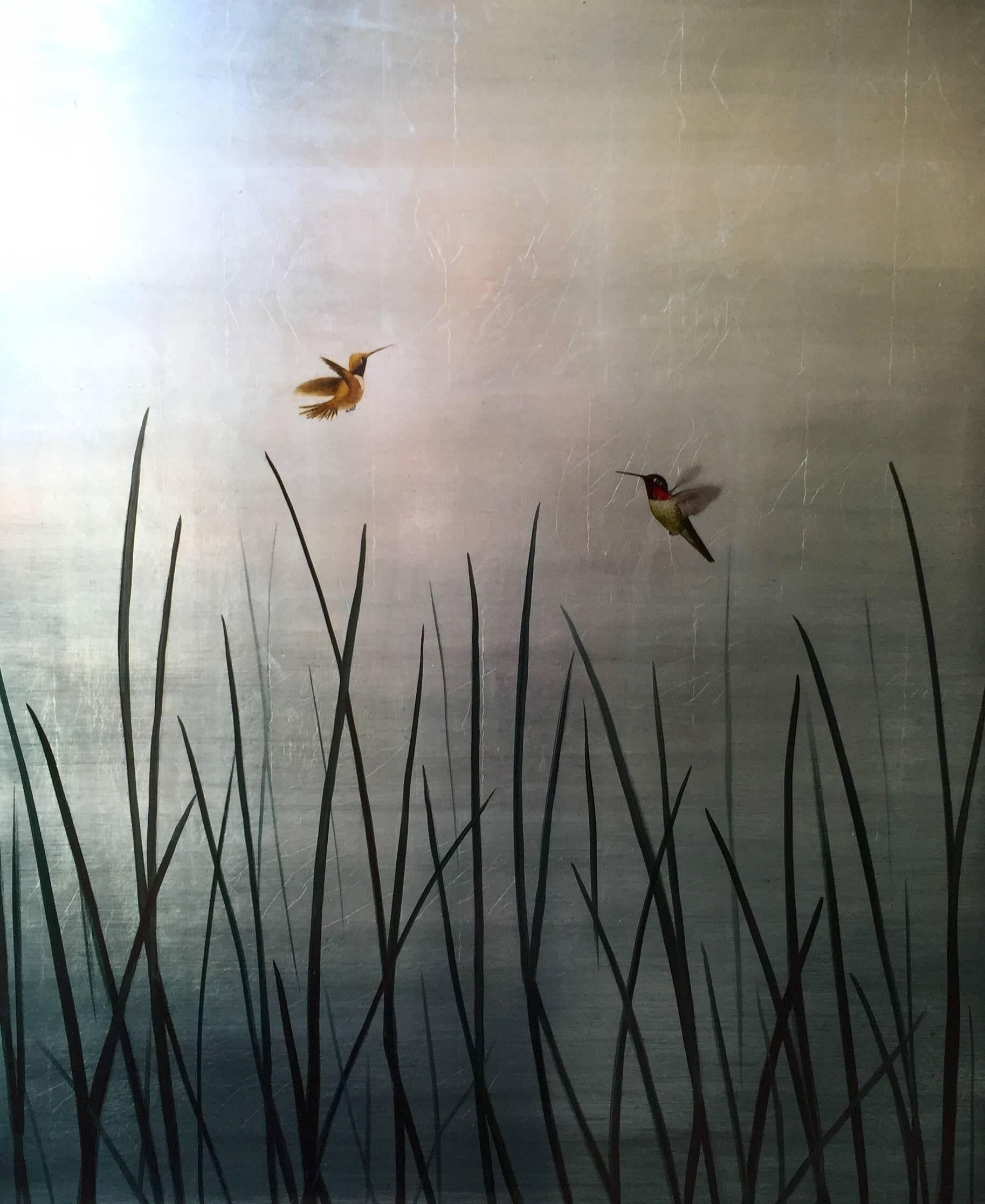 Carolyn Reynolds - Hummingbirds in Reeds II at 1stDibs