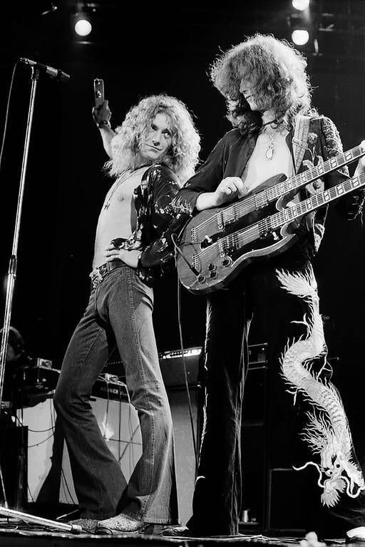 Neil Zlozower - Robert Plant and Jimmy Page, Led Zeppelin, 1975 For Sale at 1stDibs