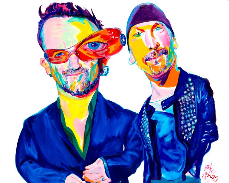 Philip Burke - Bono and Edge by Philip Burke Original Oil Painting at ...