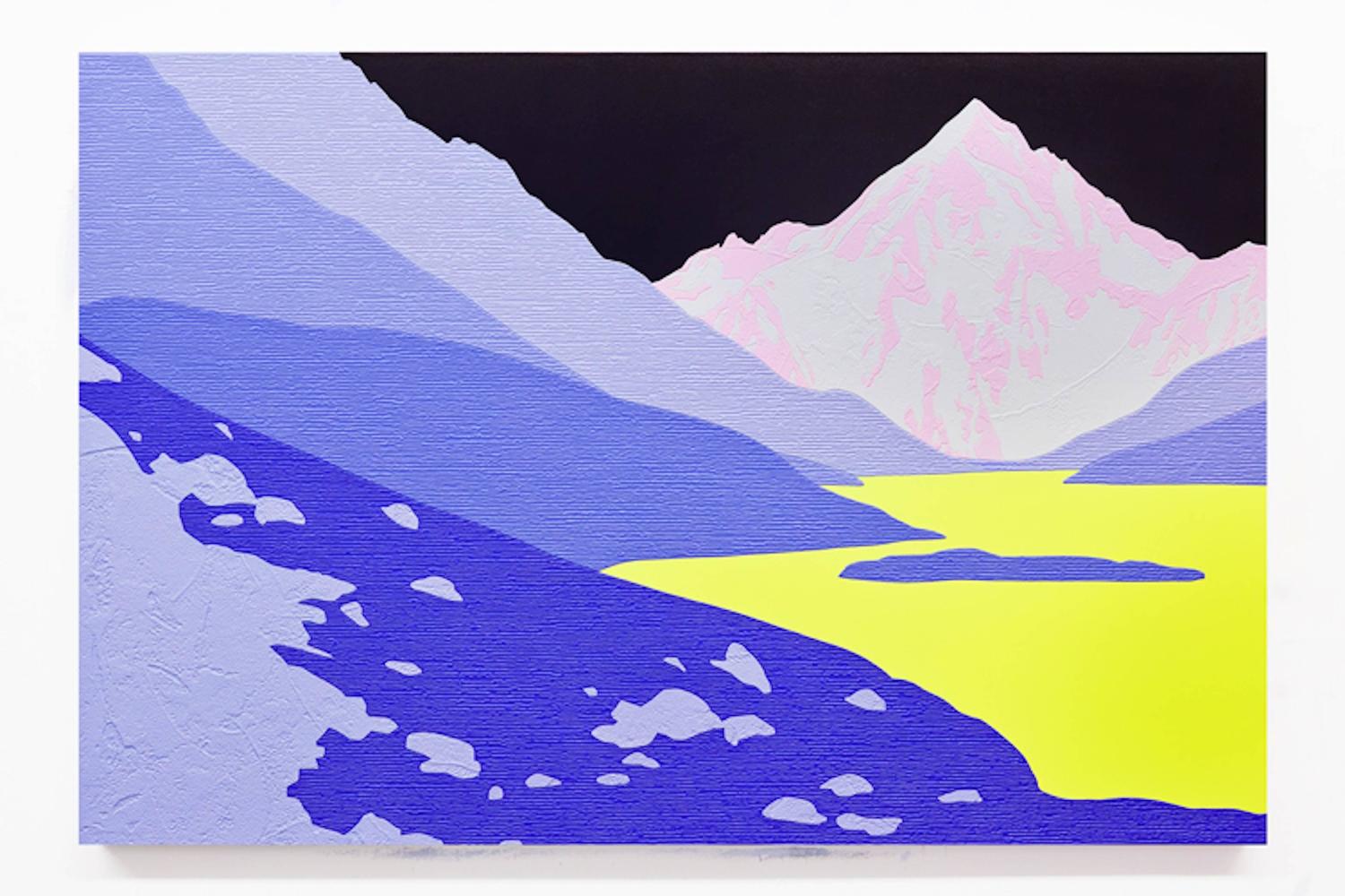 David Wightman - "Celestine iv" Mixed Media Mountain Scene by David Wightman For Sale at 1stdibs