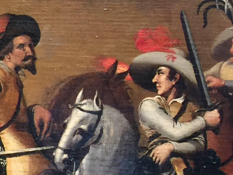 Dutch 17th century horsemen battling with muskets,swords with cavalier ...