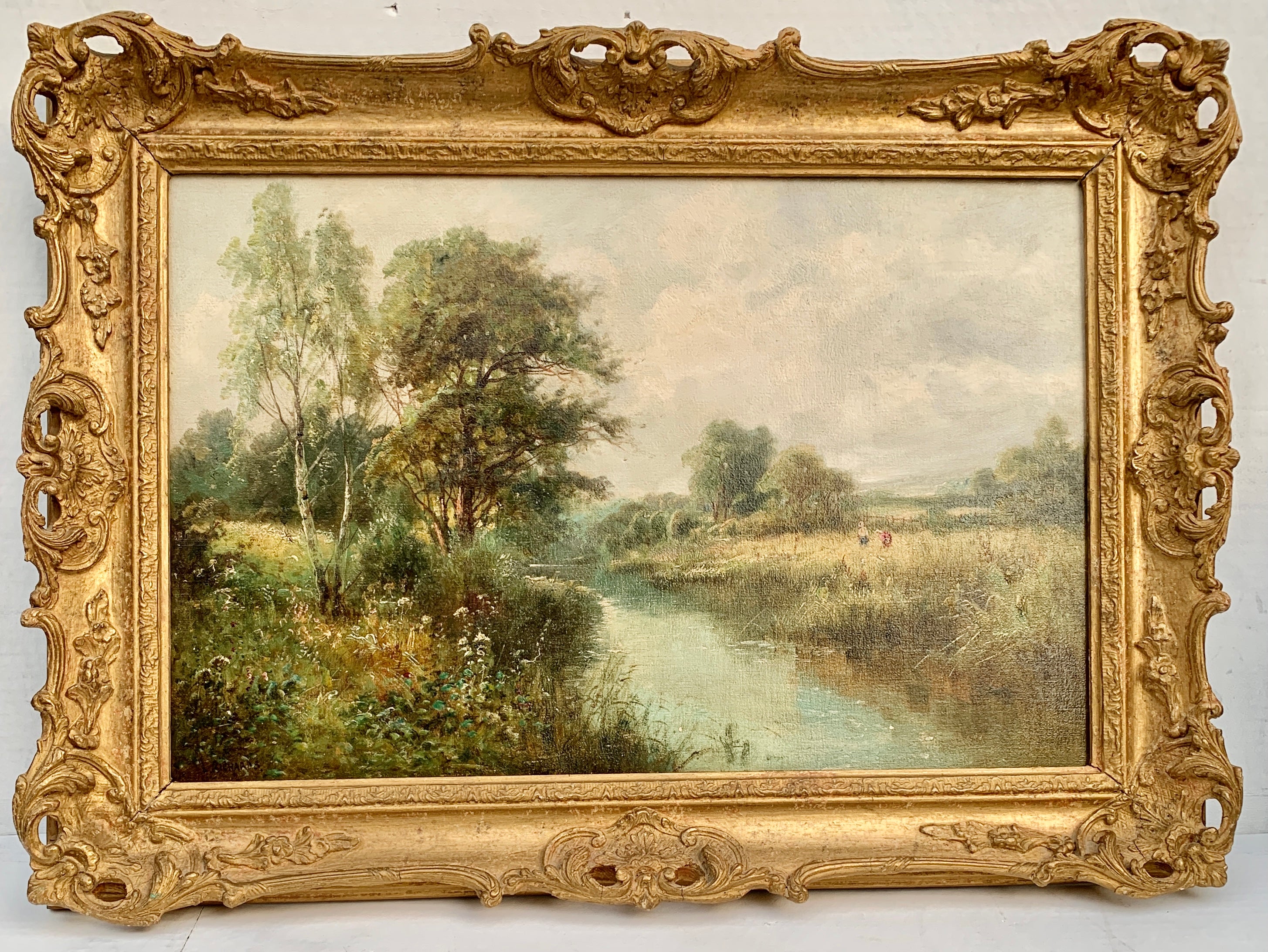 Daniel Sherrin - Golden Rays of Autumn - 19th Century Landscape Oil ...