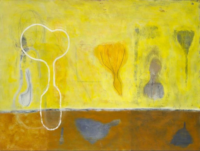 John Bicknell - Huge 1980's British Abstract - Yellow and Grey ...