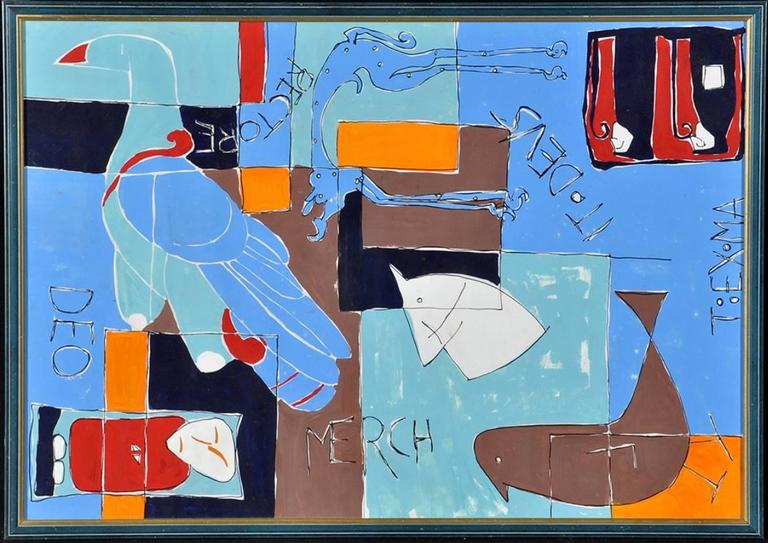 Ruth Downey - Vibrant 20th Century Abstract Original Painting at 1stDibs