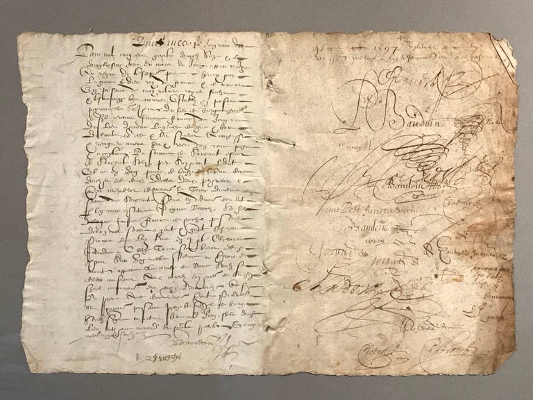 Unknown - 16th Century Framed French Hand Written Document at 1stDibs