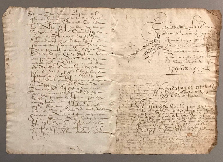 Unknown - 16th Century French Hand Written Document at 1stDibs