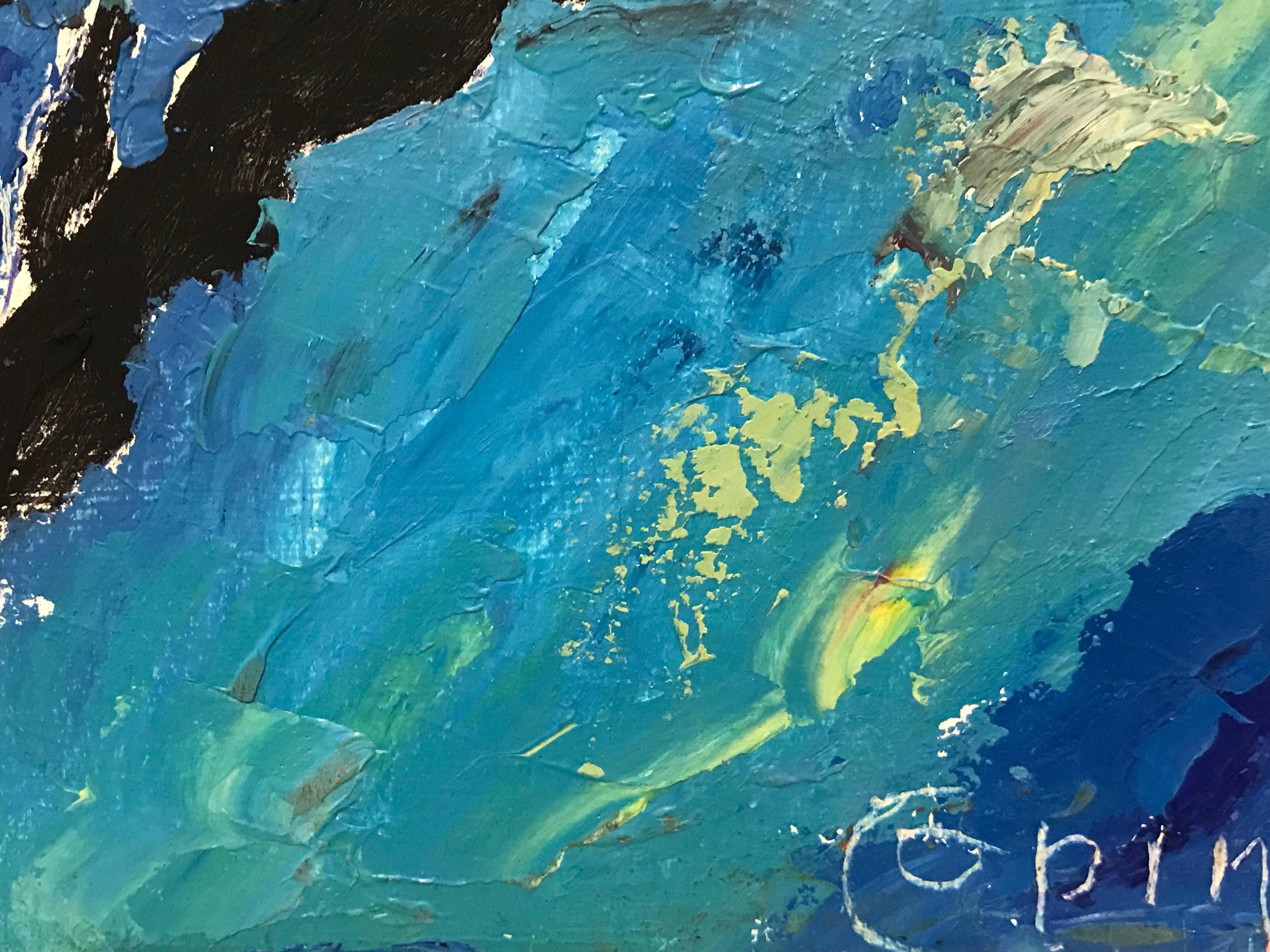 Andre Copin - Expressionist Abstract French Signed Oil Warm Colors For ...