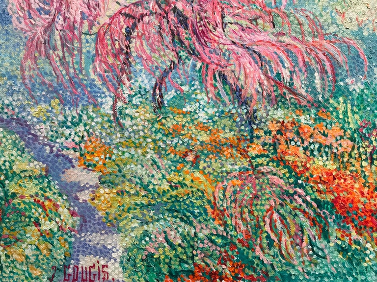 Jacqueline Gougis - La Jardin de Claude Monet, Giverny, Pointillist Oil ...