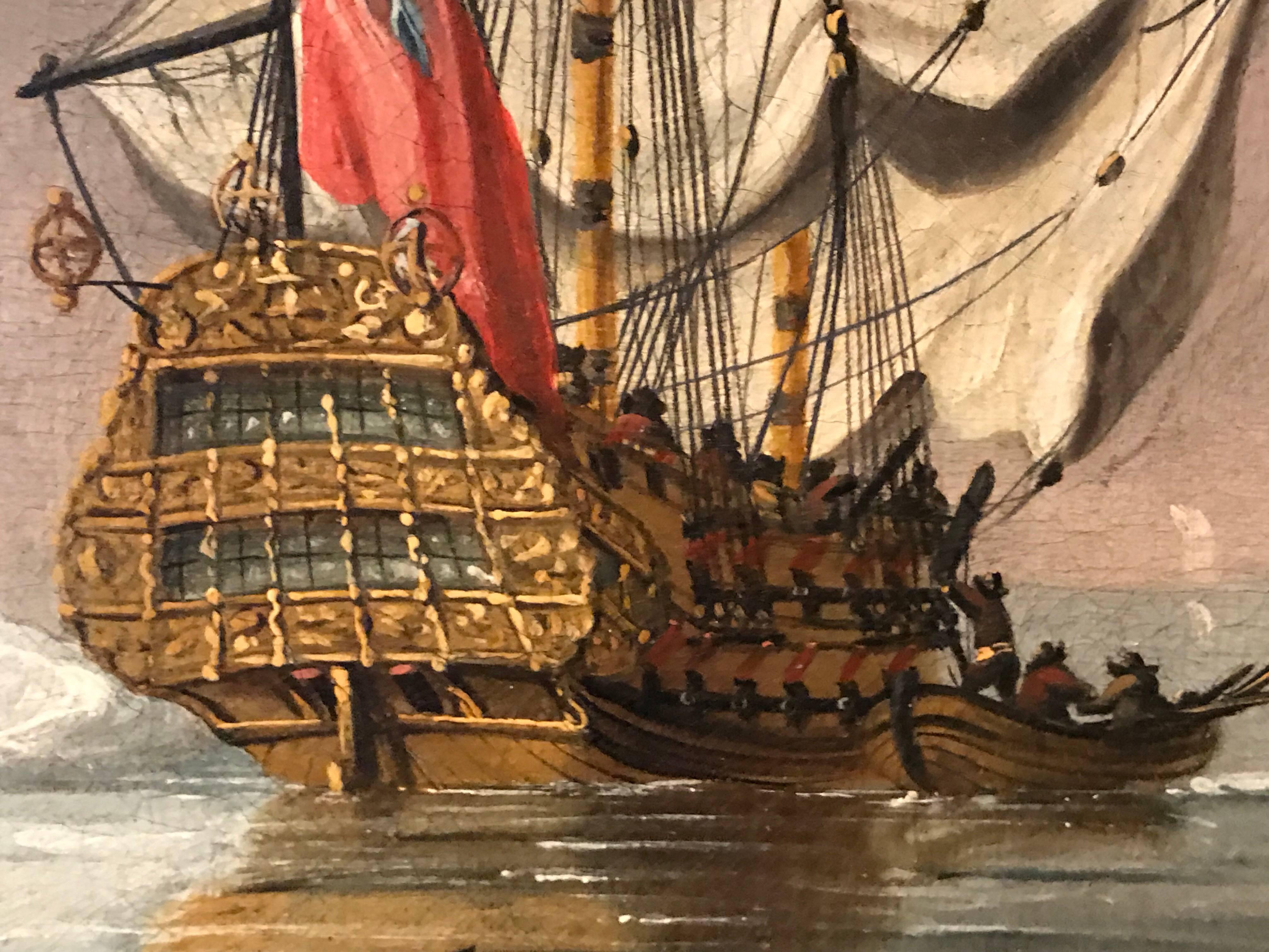 Peter Monamy - The Evening Salute Fine 18th century English Maritime ...