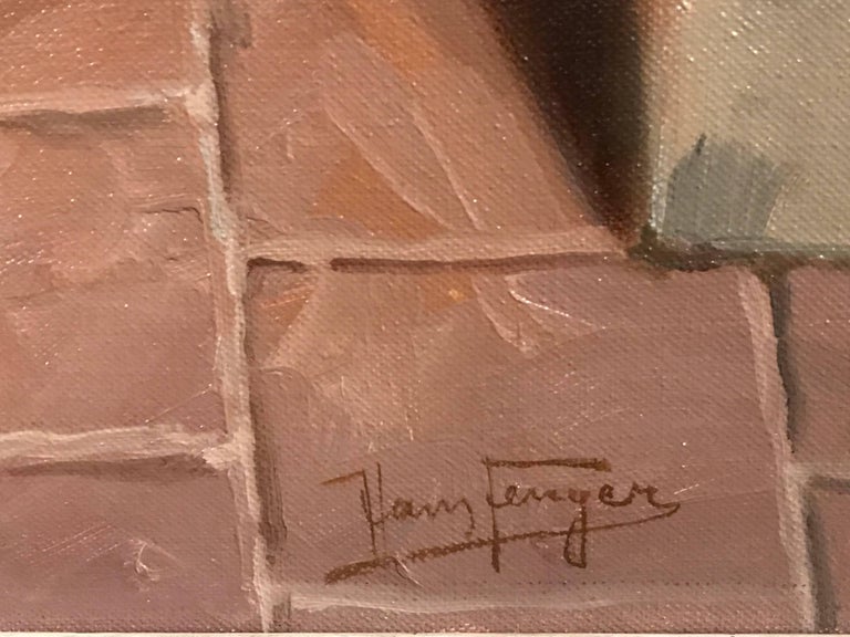 Hans Fenger - A Quiet Smoke, antique German oil painting at 1stDibs