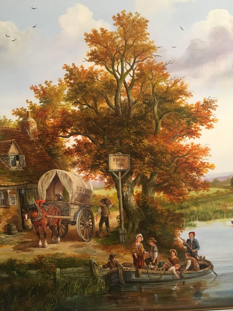 John Sinclair-Black - The Ferry Inn, Large Traditional English Oil ...