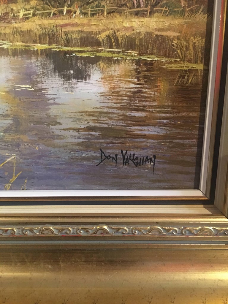 Don Vaughan - The Tranquil River, Large English Oil Painting, Signed at ...