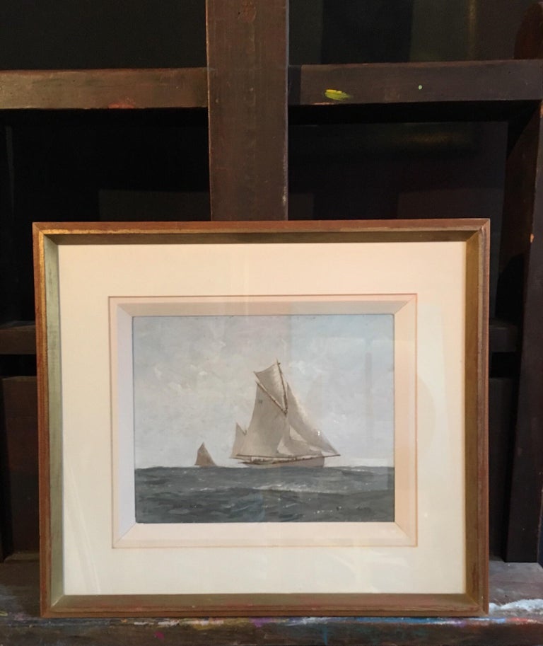 David Cobb - Nautical Oil Painting, Marine Seascape, White Sail Boat ...