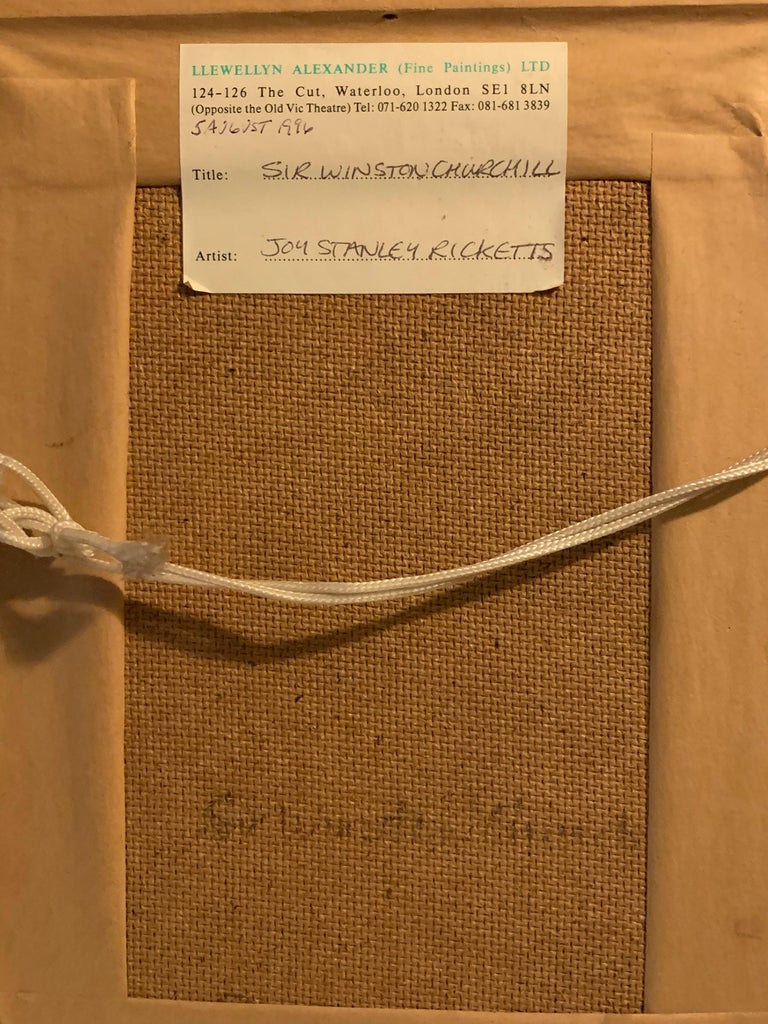 Joy Stanley Ricketts - Winston Churchill on Horseback signed oil ...