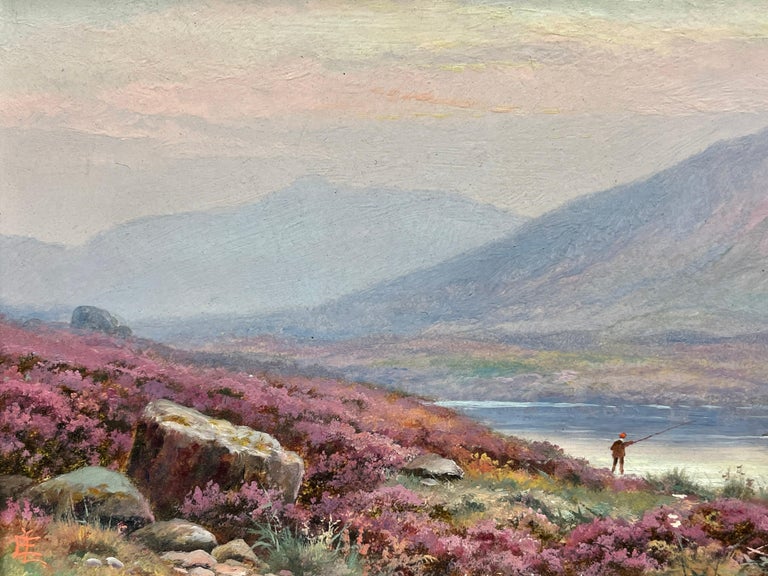 Edgar Longstaffe - Pair Antique Scottish Oil Paintings Angler in ...