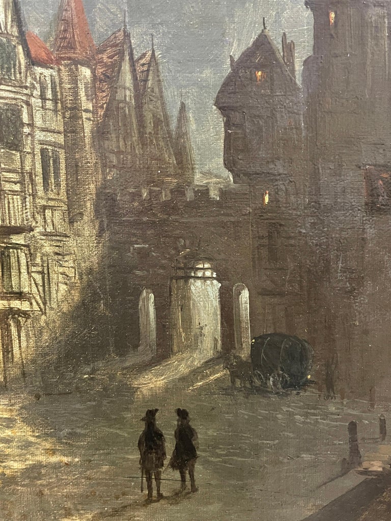 Frank Hider - English Civil War Period Street View under Moonlight Huge ...