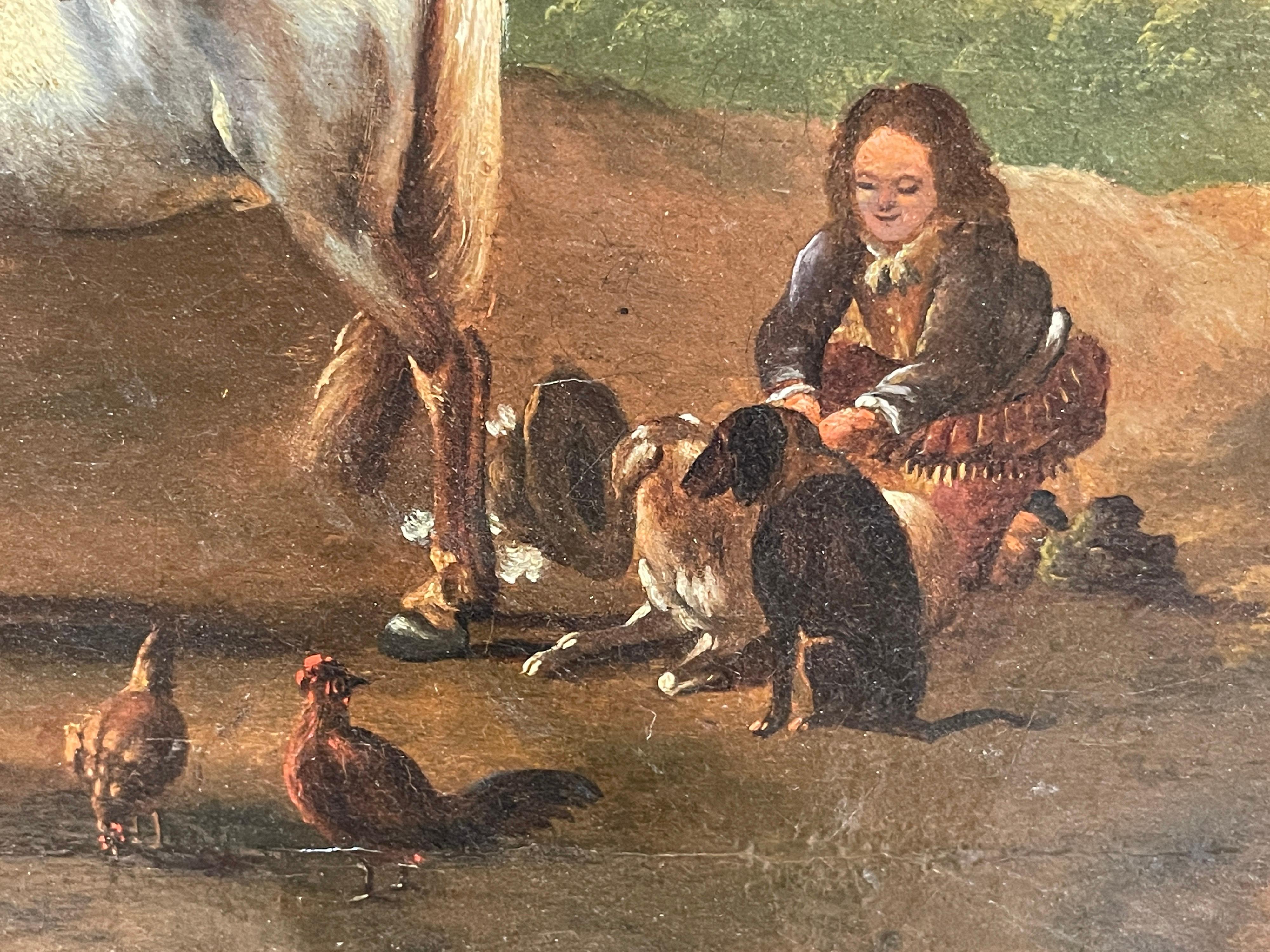 Dutch 1800's - Travellers at Roadside Tavern Pausing for Refreshments ...