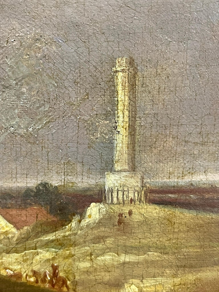 1850's English - Waterloo Battlefield with 3 Monuments - Butte du Lion ...