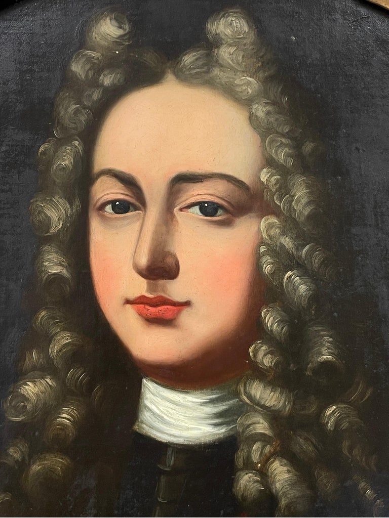 English 1711 - Fine 1700s British Oval Portrait of a Gentleman in Suit ...