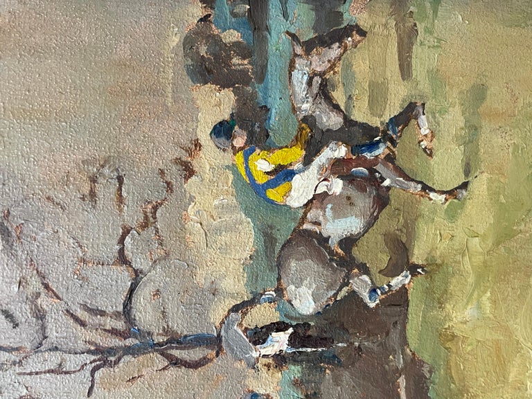 Eric Goddard - Fine British Horse Racing Oil Painting 'Steeple Chase ...