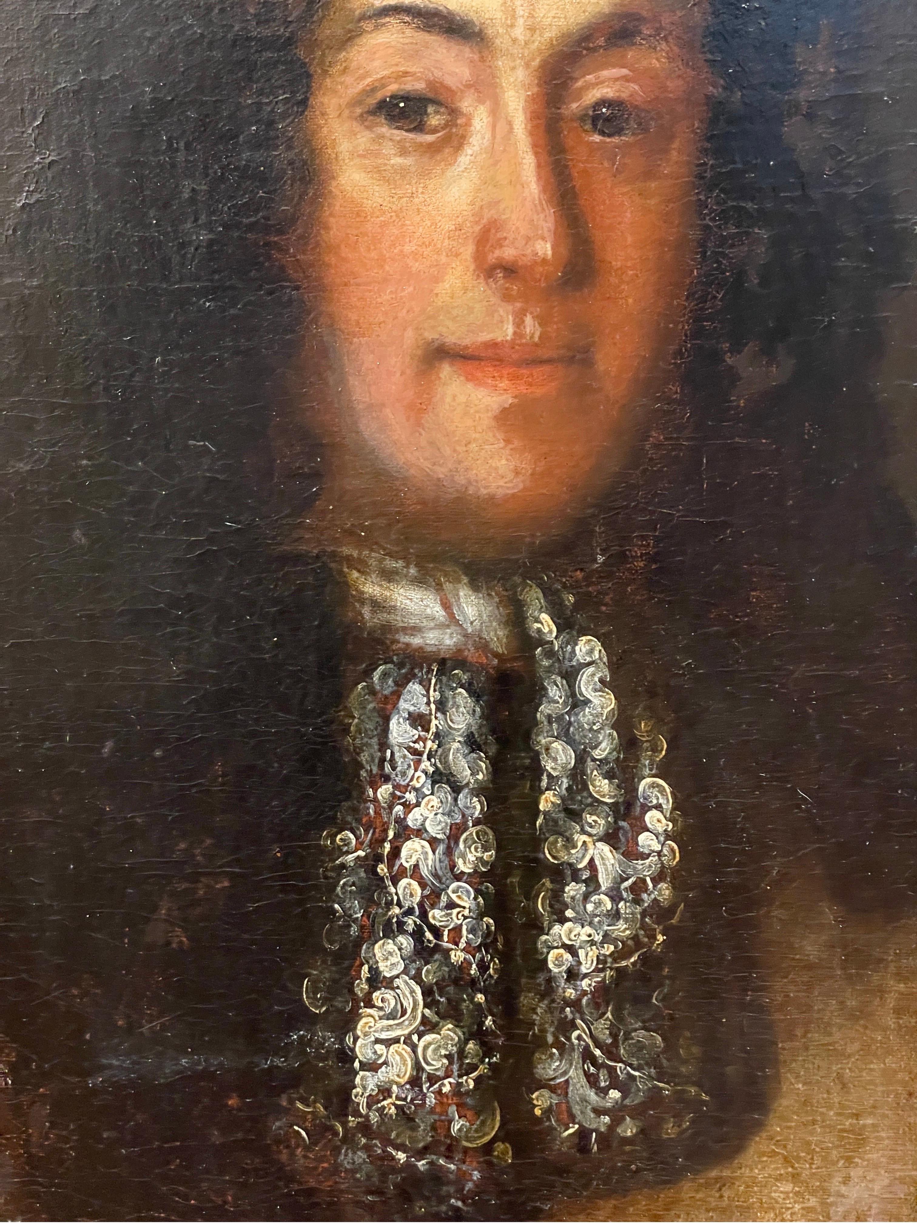 English Old Master - Huge 17thC English Oil Aristocratic Portrait of ...