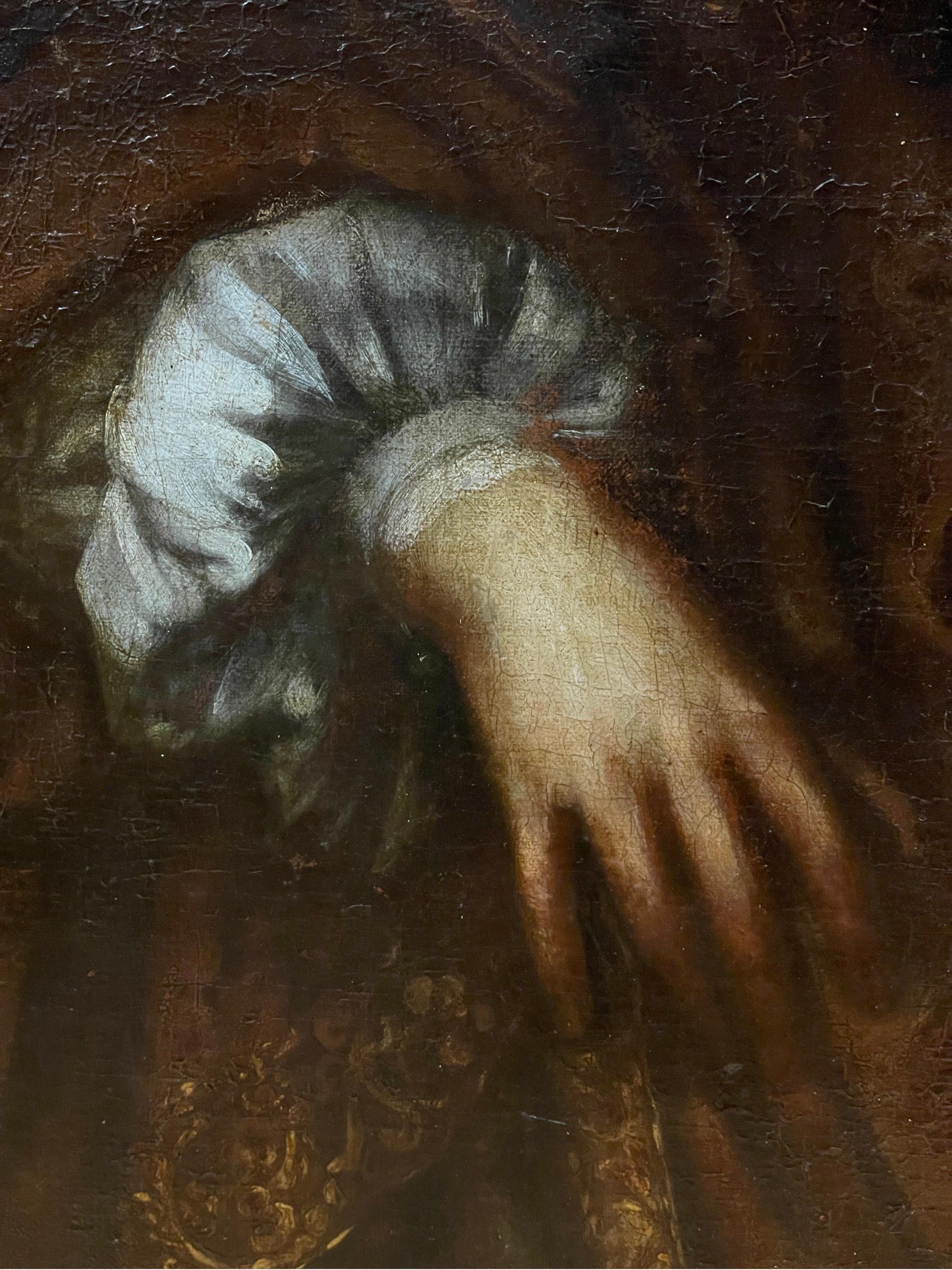 English Old Master - Huge 17thC English Oil Aristocratic Portrait of ...