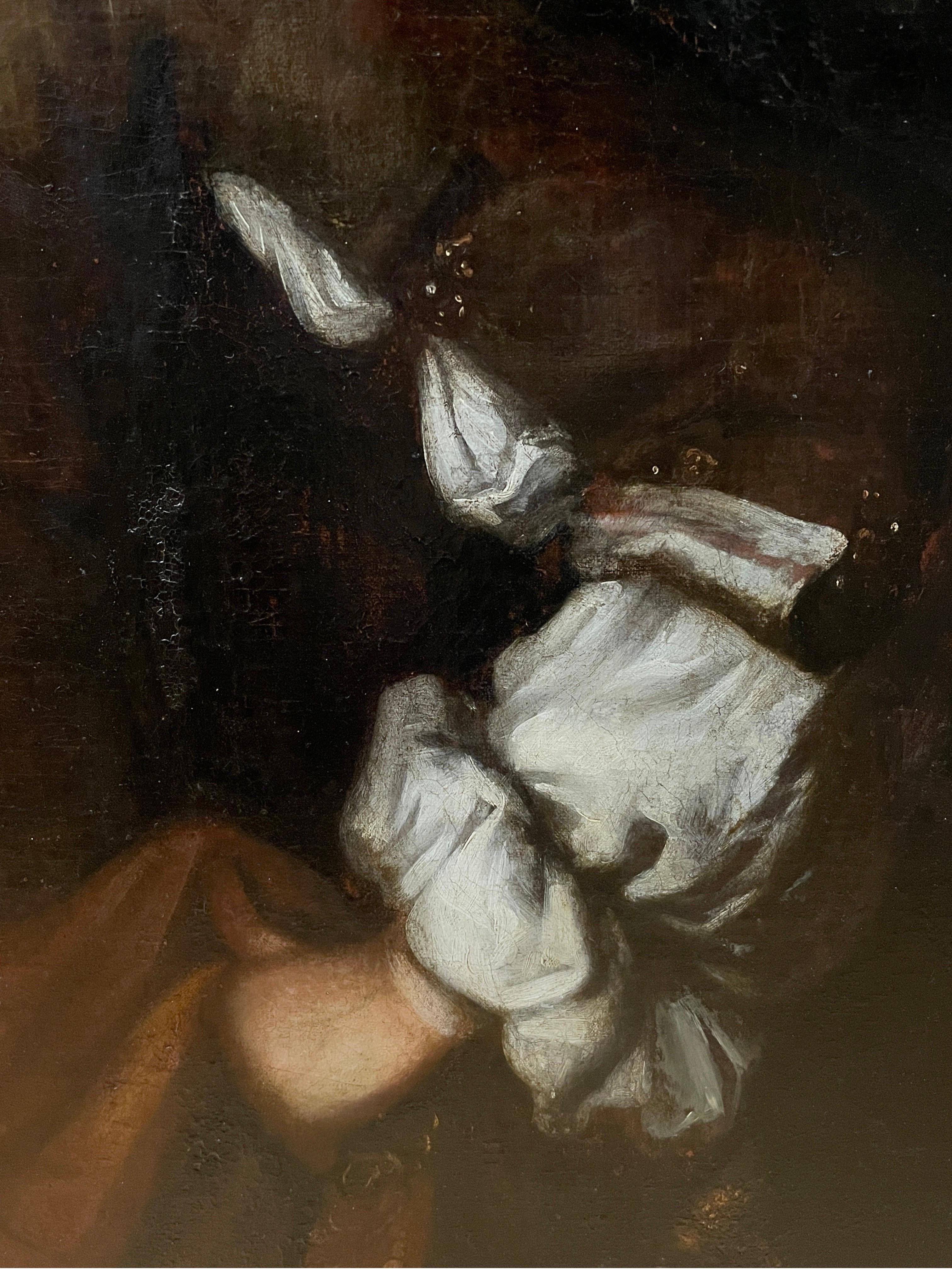 English Old Master - Huge 17thC English Oil Aristocratic Portrait of ...