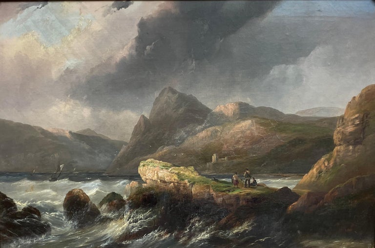 Scottish Victorian - Grande peinture à l'huile écossaise du 19ème ...