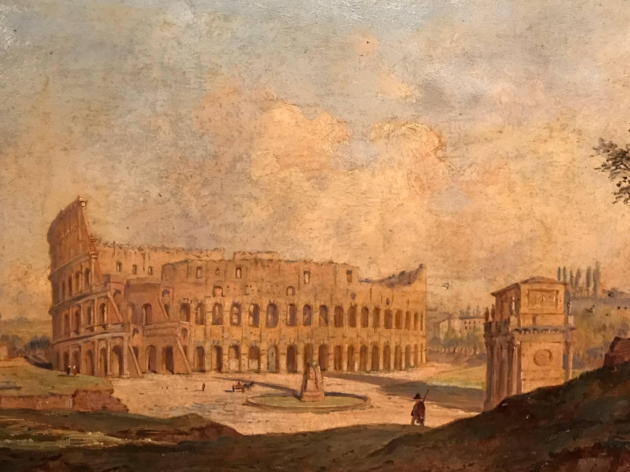 Unknown - The Colosseum, Rome. Fine 19th Century Oil Painting - Grand ...