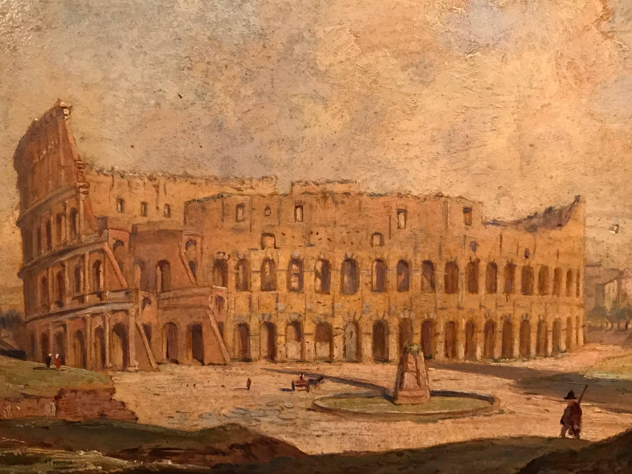 Unknown - The Colosseum, Rome. Fine 19th Century Oil Painting - Grand ...
