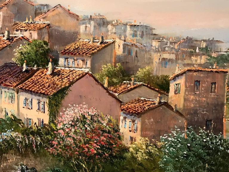 Raymond Quence - St. Tropez Poppy Fields and Old Town - Large French ...