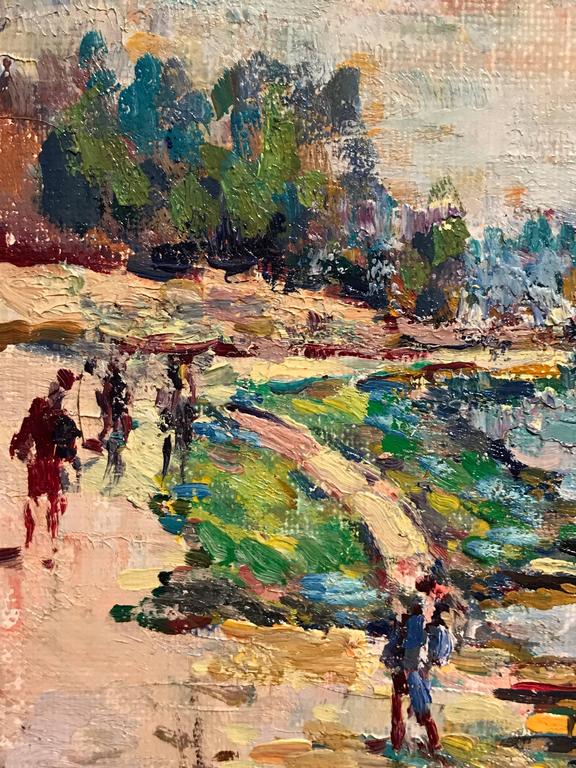 Henri Stenn - Signed French Impressionist Oil Painting Boats on the ...