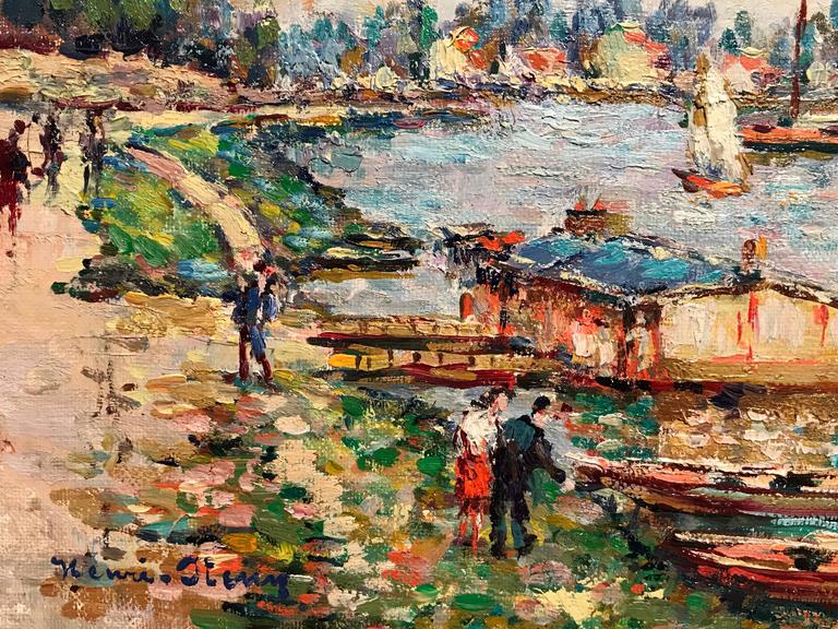 Henri Stenn - Signed French Impressionist Oil Painting Boats on the ...