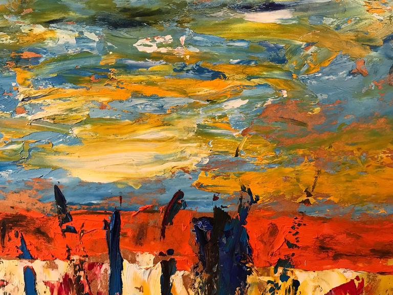 Yves André Moleux - Boats in Med Harbour - Large French Oil Painting at ...