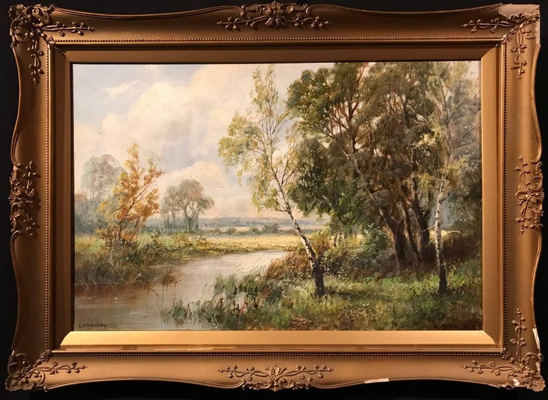 Daniel Sherrin - English River Landscape oil painting, Painting at 1stdibs