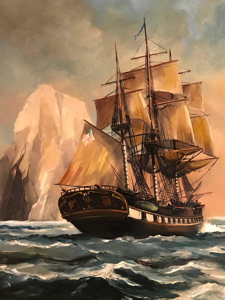 Dion Pears - American Galleon Iceberg Waters, signed oil painting at ...